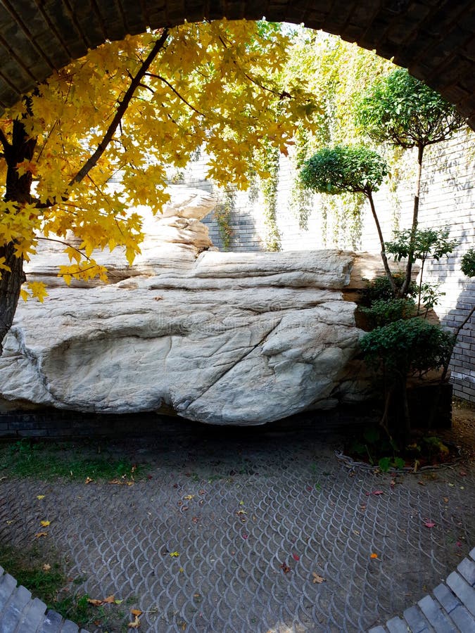 Chines style moon gate stock photo. Image of cycle, maple - 61680982
