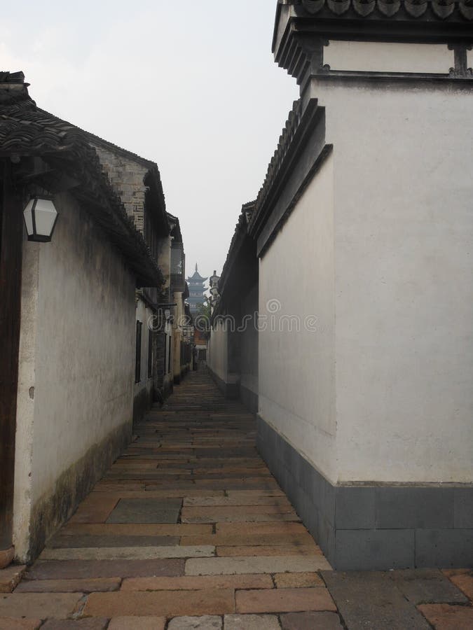 Chinese ancient alley stock photo. Image of culture, narrow - 93328614