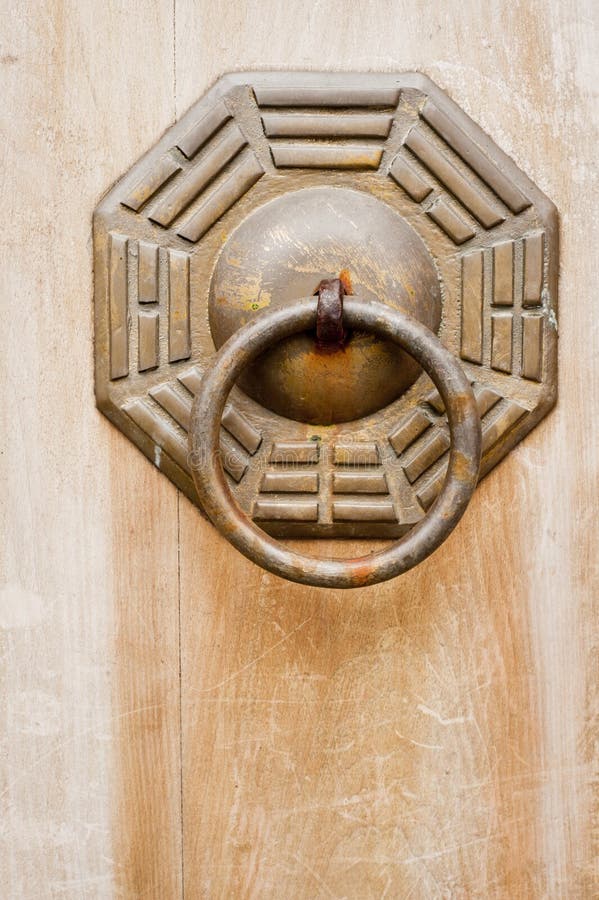 Chinese Ancient Bronze Lock with Octagon Style. Stock Image - Image of ...