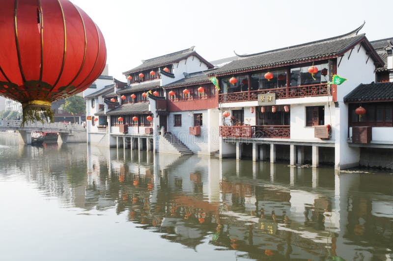 The Chinese Ancient Building Stock Photo - Image of riverside, asian ...