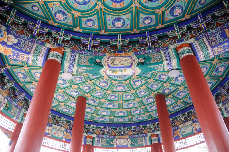 Chinese Ancient Building Interior Stock Photo - Image of color, famous ...