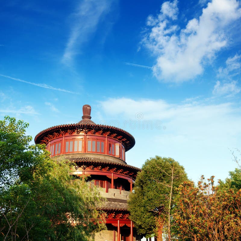 Chinese ancient buildings stock photo. Image of circular - 29059636