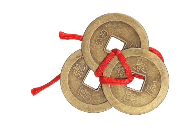 Chinese Coins on string stock photo. Image of lucky, characters - 12572