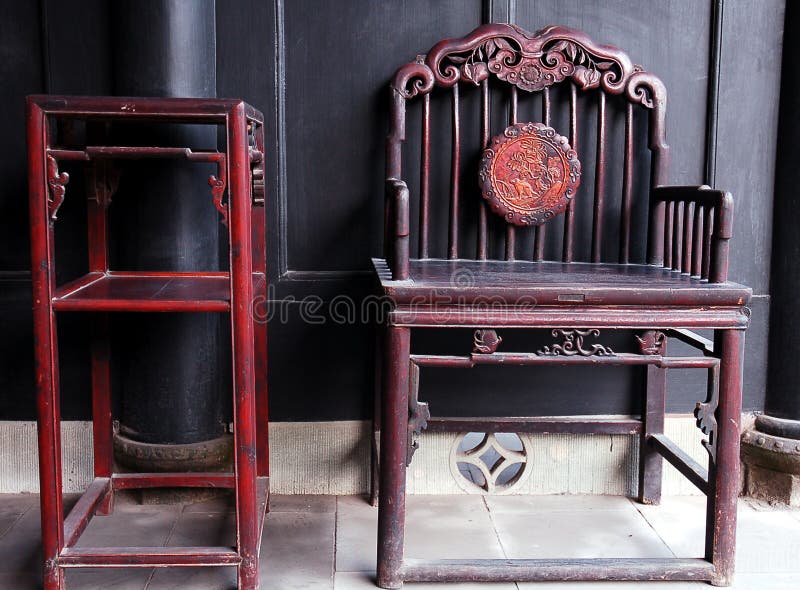 Chinese ancient furniture stock image. Image of money - 1547837