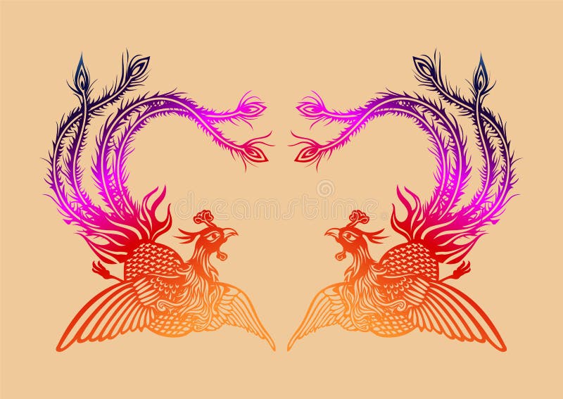 Chinese Ancient Phoenix Pattern Stock Vector - Illustration of ...