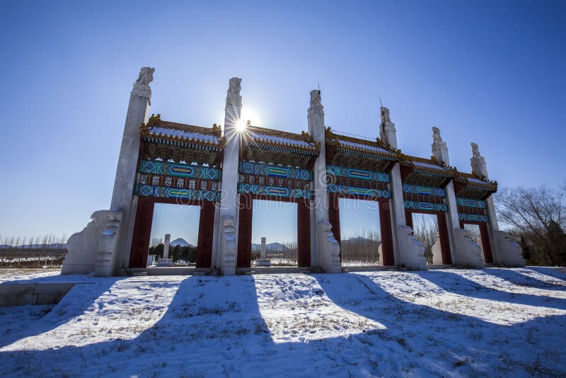 Chinese ancient stone arch stock photo. Image of qing - 174626226