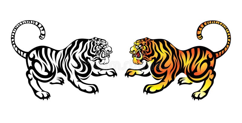 Chinese Ancient Style Tiger Stock Vector - Illustration of shirt, style ...