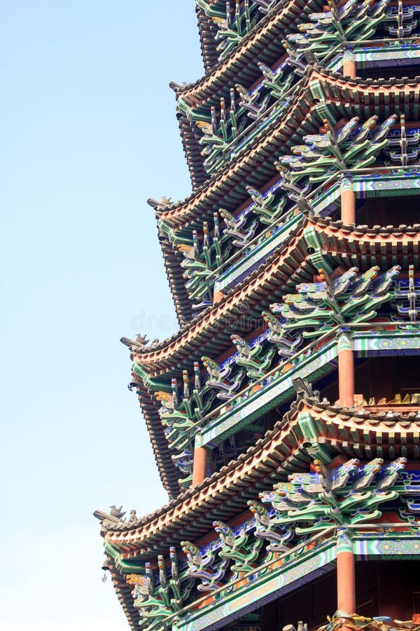 Chinese Ancient Tower Building Stock Photo - Image of woodiness ...