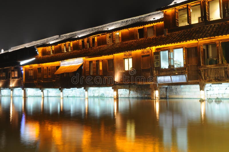 The Chinese Ancient Building Stock Photo - Image of riverside, asian ...