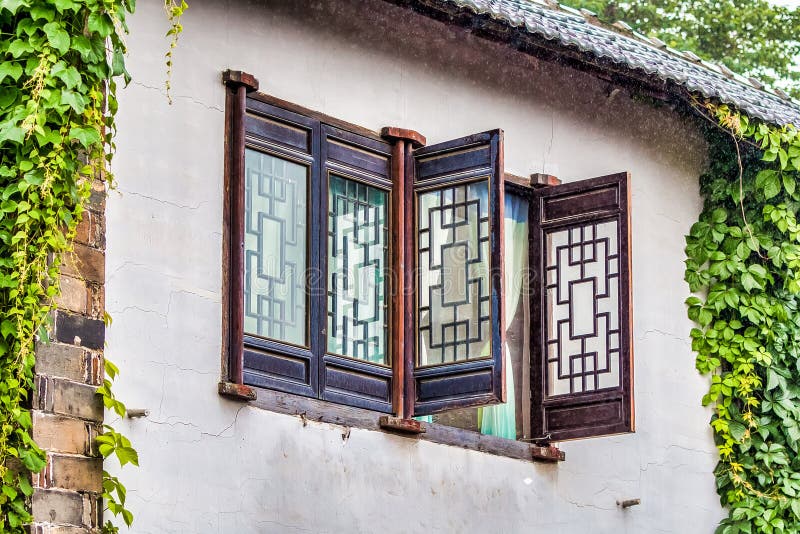 Chinese Ancient Wooden Windows Stock Image - Image of open, frame ...