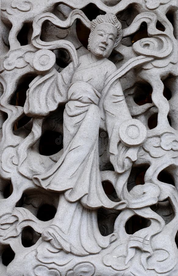 Chinese Angel on Temple S Wall. Stock Photo - Image of antique, country ...