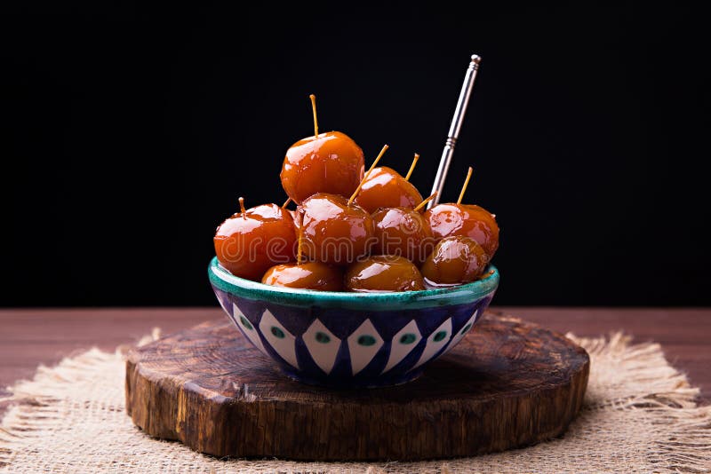 Chinese Apples on a Stick. Sweet Candy Stock Photo - Image of dried ...