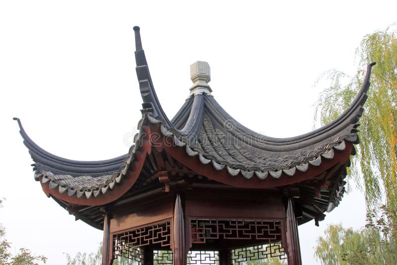 Chinese Architectural Style Pavilion Stock Image - Image of trees ...