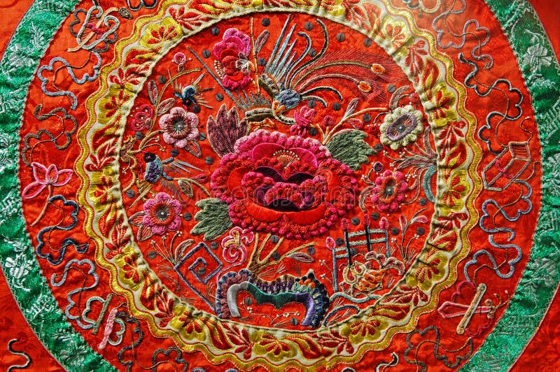 Chinese art: embroidery stock photo. Image of tradition - 4823500