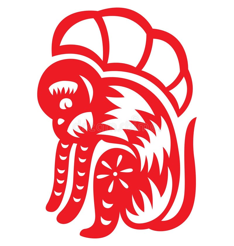 Chinese Astrology Monkey stock vector. Illustration of decorative ...