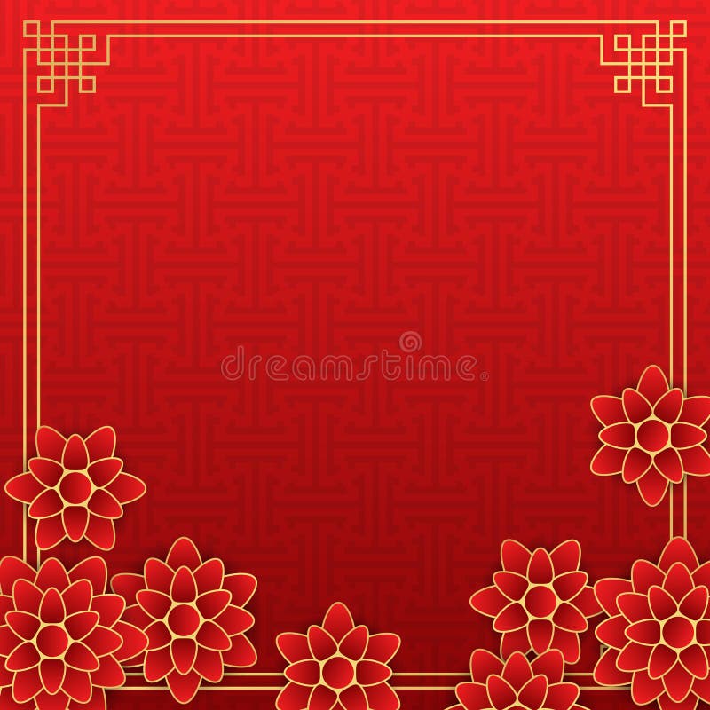 Chinese Background, Decorative Classic Festive Red Background and Gold ...