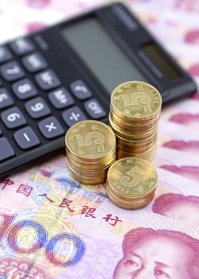Chinese Banknotes,coins and Calculator Stock Image - Image of asia ...