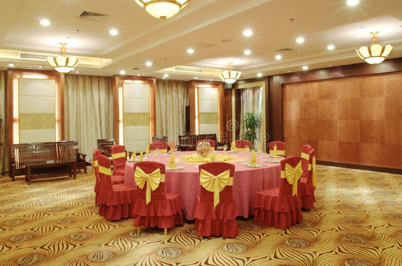 Chinese-style banquet hall stock image. Image of china - 10294259