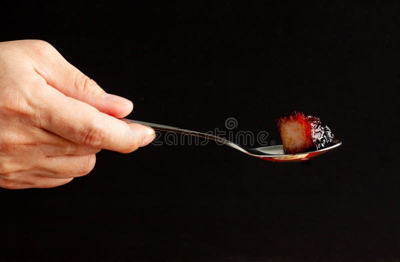 Chinese BBQ Pork in a Spoon Stock Image - Image of roast, barbecue ...