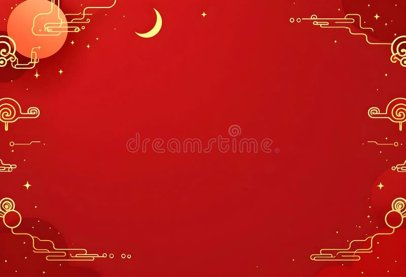 Red Background with Gold Asian-Inspired Design for a Festive ...