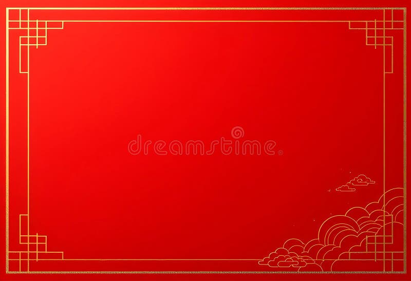 Red Background with Gold Chinese-inspired Border Design by AI Generated ...