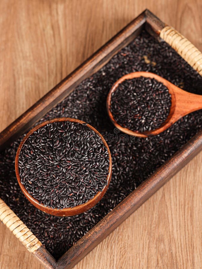 Chinese Black Rice, Whole Grain, Close Up Indoors Stock Image - Image ...