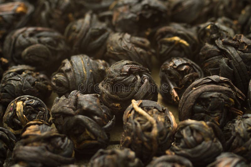 Chinese Black Tea Leaf Balls Stock Image - Image of flavor, japanese ...