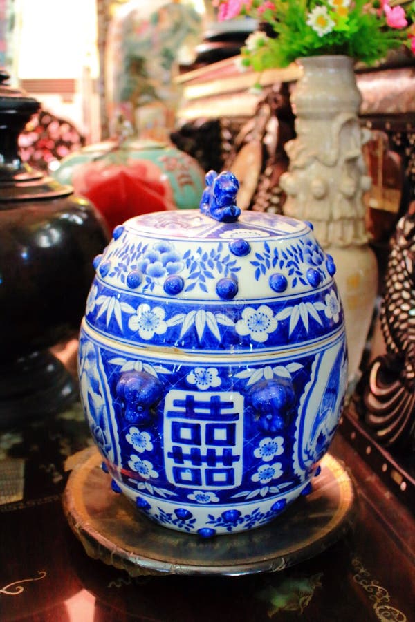 Chinese blue porcelain stock photo. Image of porcelain - 61134032