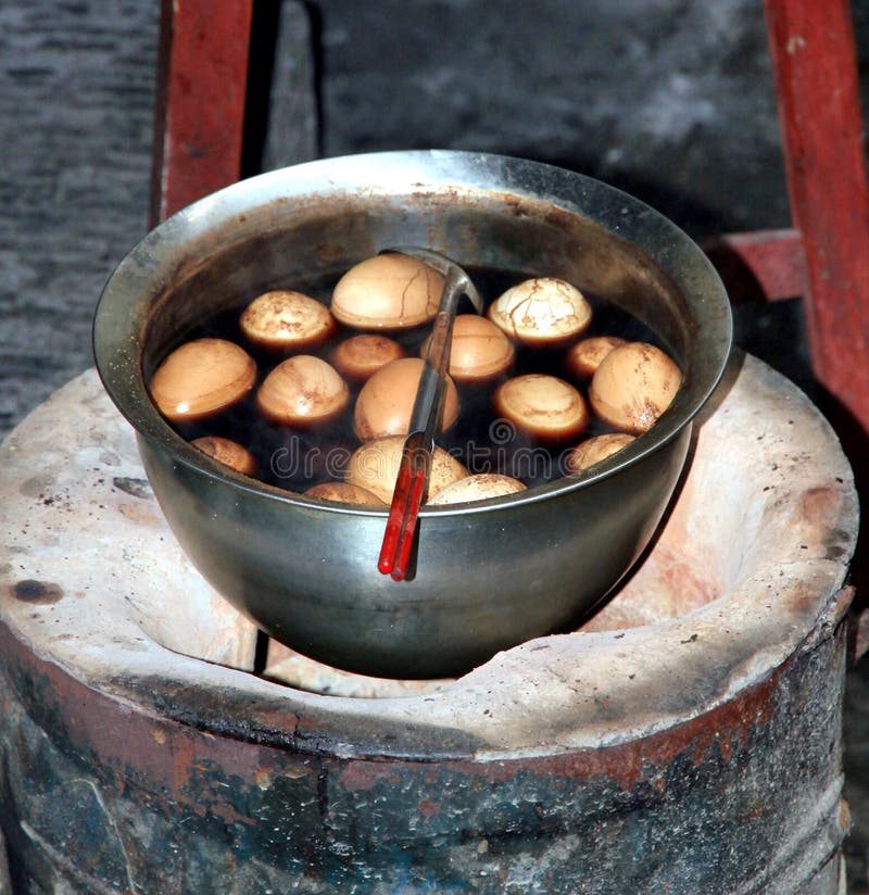 Chinese Boiled Rice Boiled in a Pot and Boiling Water Stock Photo ...