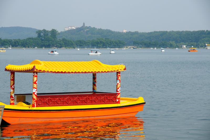 Chinese boot op meer stock afbeelding. Image of chinees - 5173465