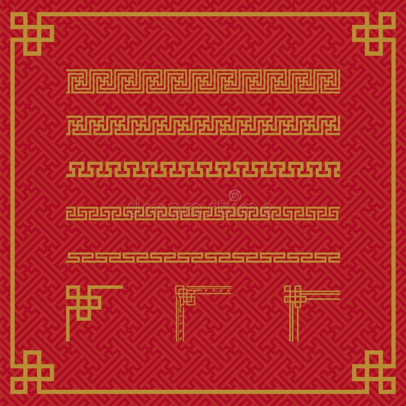 Chinese Border Ornament Seamless Pattern Stock Vector - Illustration of ...