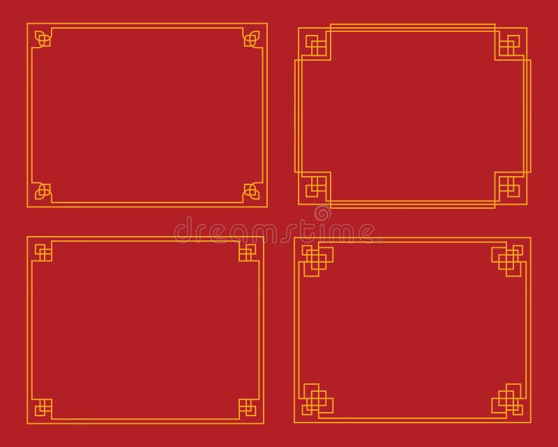Chinese border design stock vector. Illustration of element - 140448620