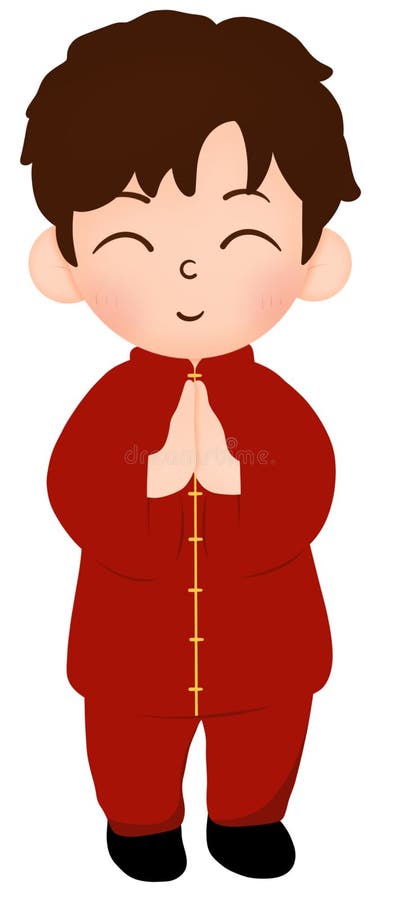 Chinese boy pays respects stock illustration. Illustration of head ...