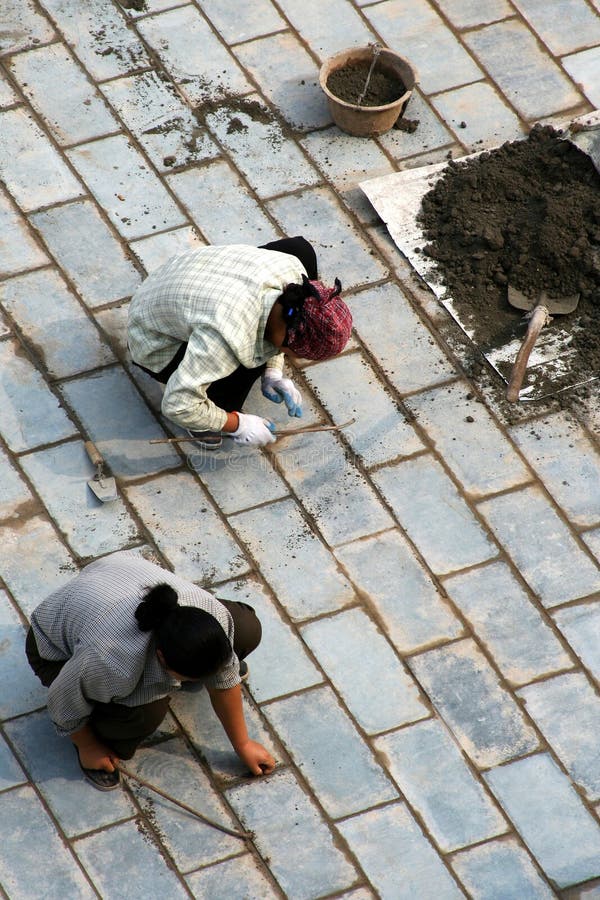Chinese Bricklayers stock image. Image of bricklaying, construction ...