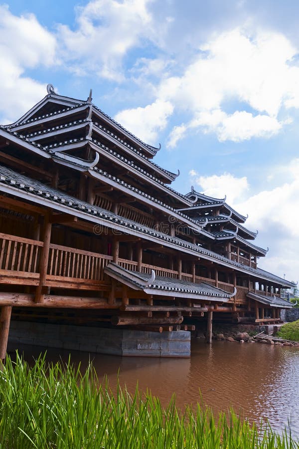 Chinese bridge stock image. Image of building, pond, scenic - 23565825