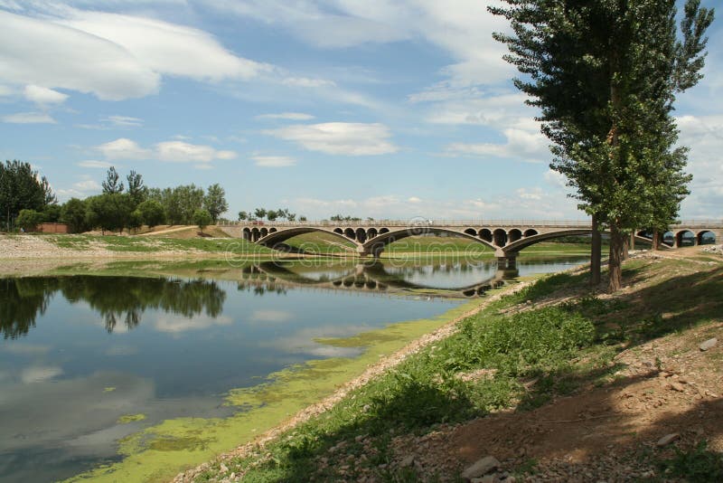 Chinese Bridge Across River Picture. Image: 2051378