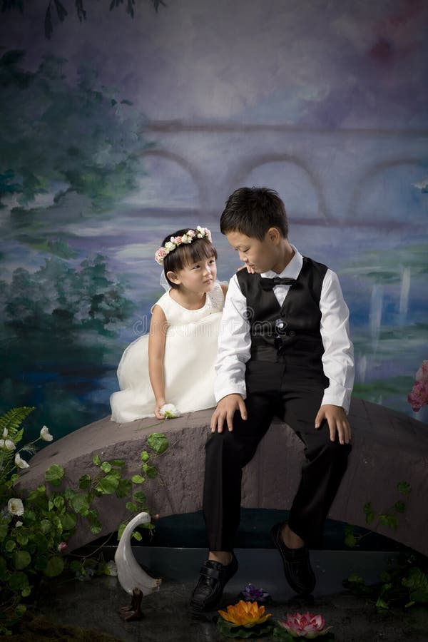 Chinese brother and sister stock photo. Image of faces - 11059520