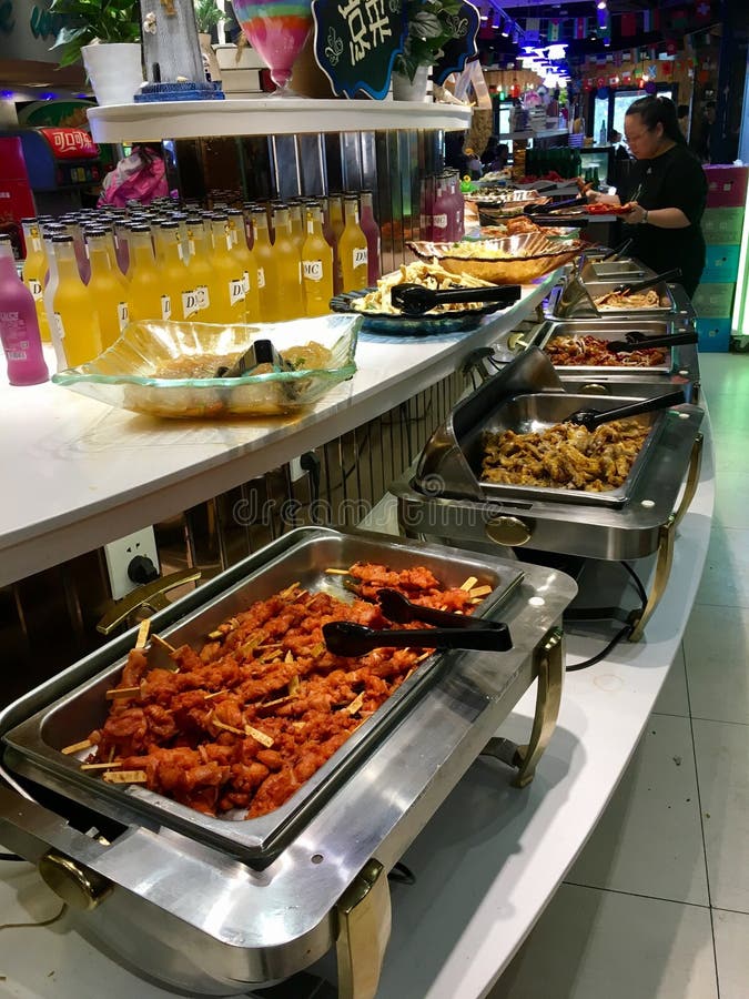 Chinese Buffet Restaurant in London Chinatown Stock Photo - Image of ...
