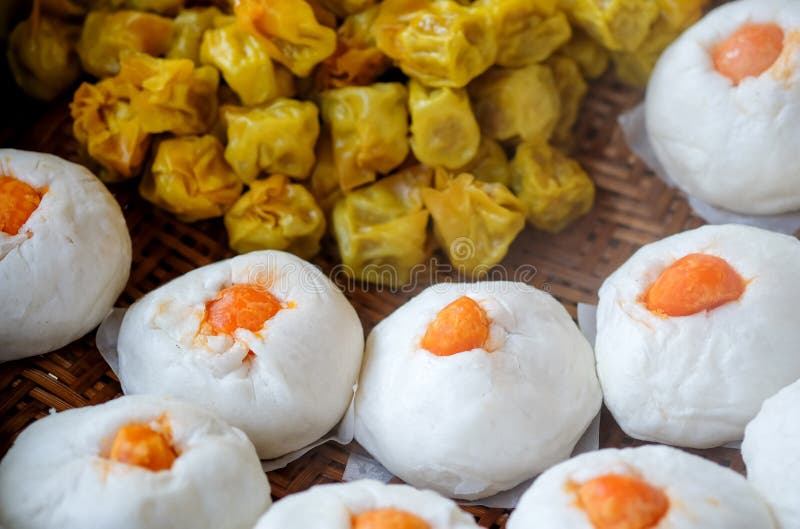 Chinese Bun and Chinese Steamed Dumpling. Stock Image - Image of lunch ...
