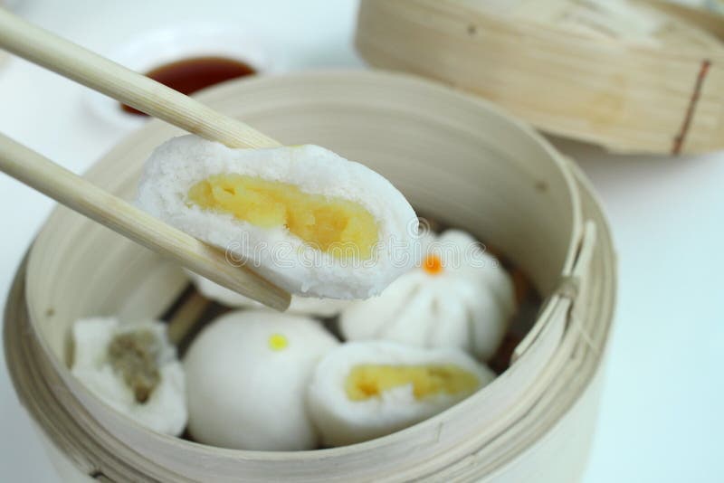 Chinese bun - dim sum stock photo. Image of container - 55635386