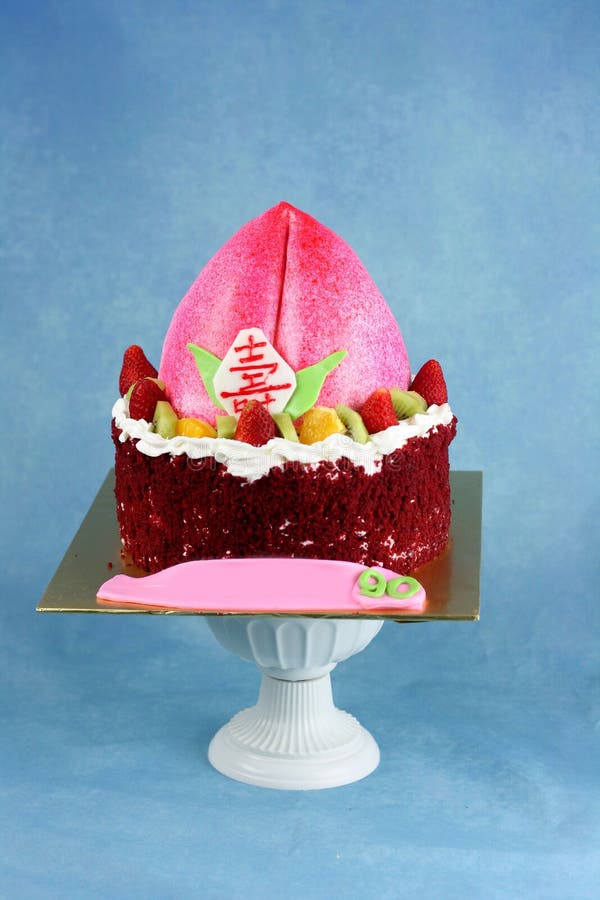 Chinese Bun Inspired Cake. Symbol of Long Life and Prosperity Stock ...