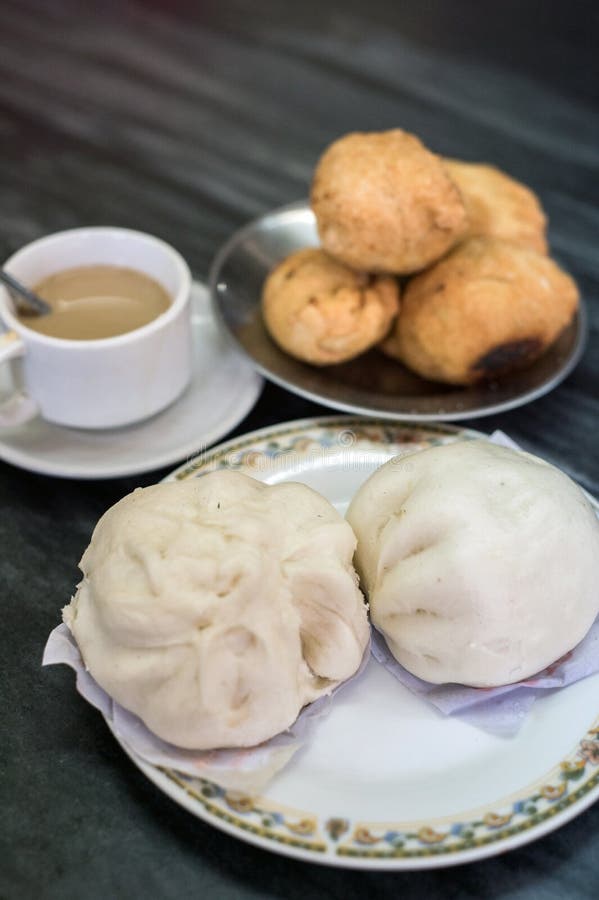 Chinese Bun with tea stock image. Image of steam, steamed - 88707865