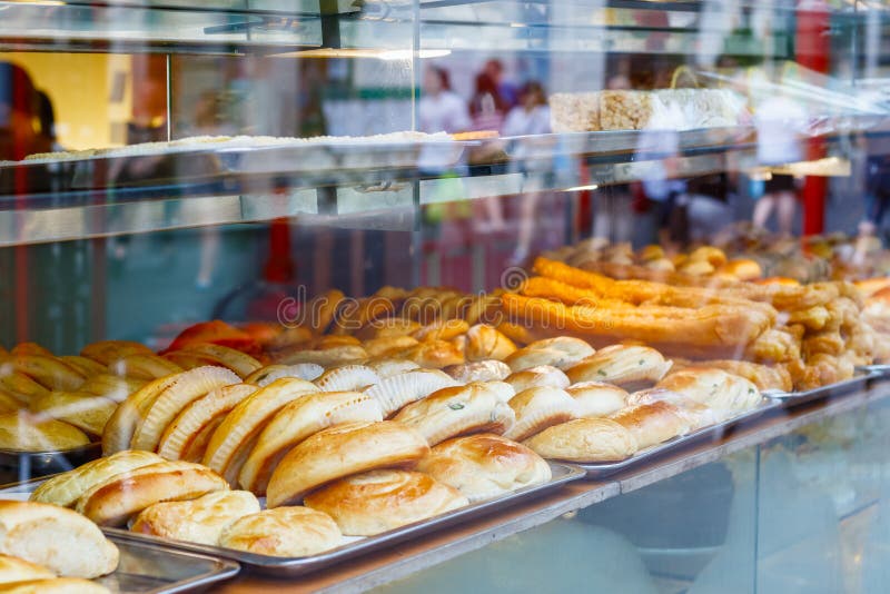 Chinese Buns and Pastries on Display in London Chinatown Stock Image ...