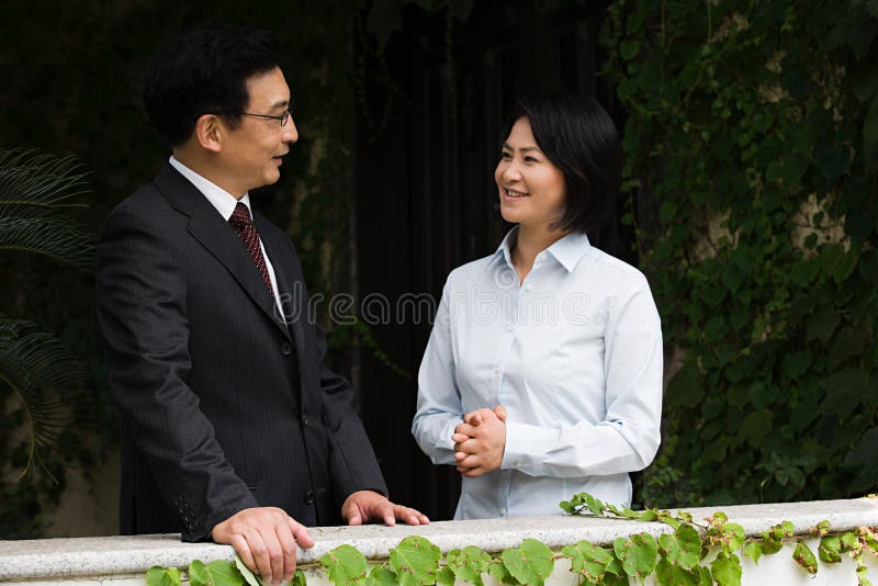 Chinese Business Colleagues Talking Stock Image - Image of formal ...