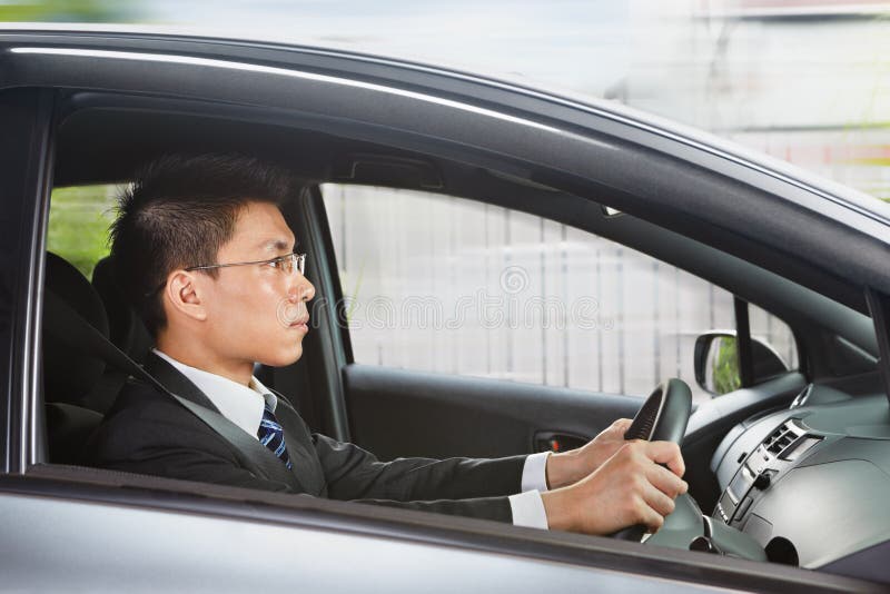 Chinese Businessman Driving Car Stock Photo - Image of businessman ...