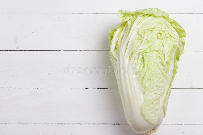 Chinese Cabbage-Michilli on Wood Table Stock Photo - Image of board ...