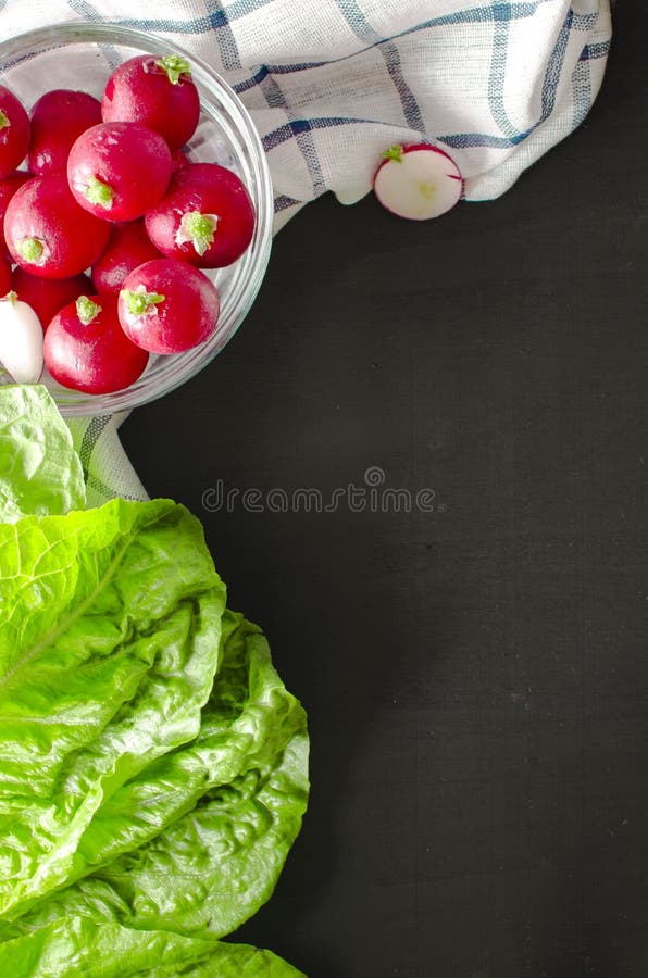 Chinese Cabbage With Radish On Black Table Stock Image - Image of cheap ...