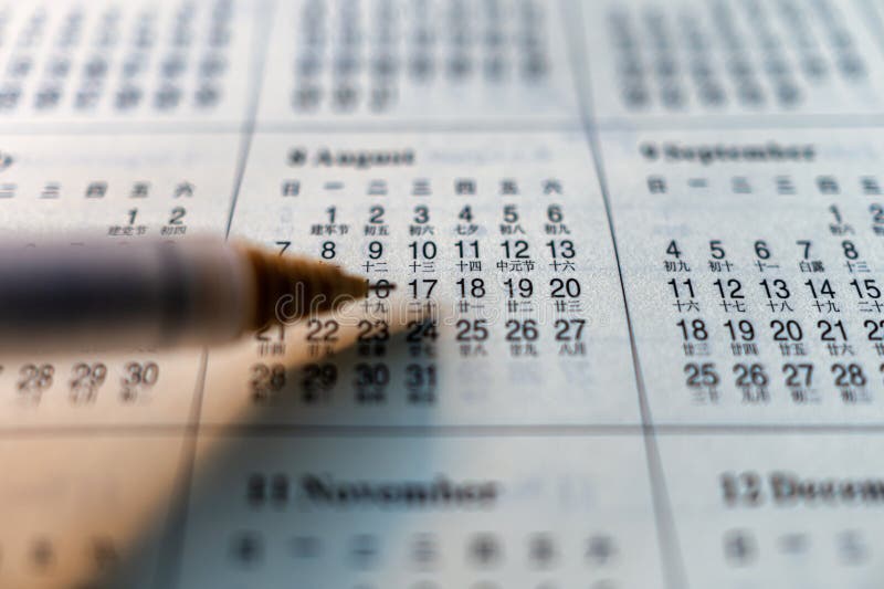 The Calendar Records Important Times and Dates. Stock Photo - Image of ...