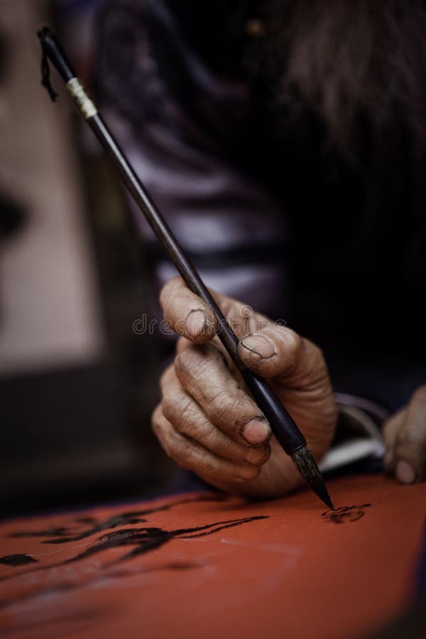 Chinese calligraphy stock image. Image of brush, paint - 10368637