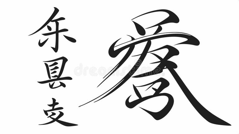 Chinese Calligraphy Art, Traditional Script and Artistic Writing Vector ...